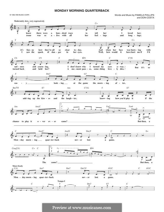 Monday Morning Quarterback (Frank Sinatra) by D. Costa on MusicaNeo
