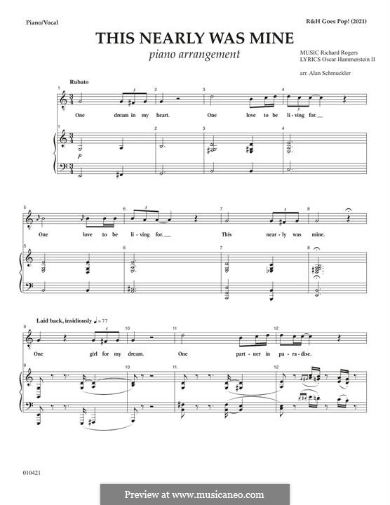 This Nearly Was Mine (from South Pacific) by R. Rodgers on MusicaNeo