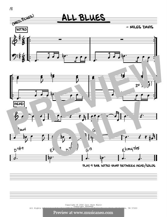 All Blues by M. Davis - sheet music on MusicaNeo