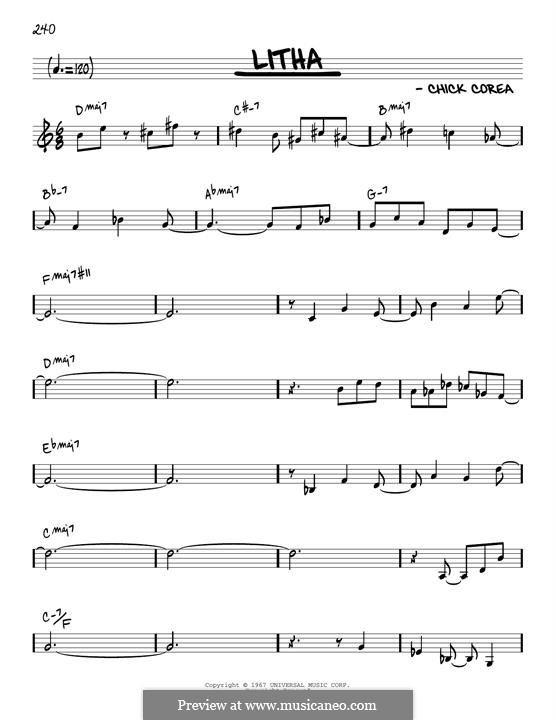 Litha by C. Corea - sheet music on MusicaNeo