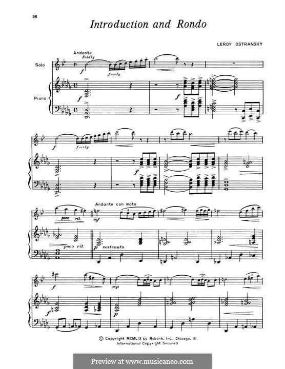 Introduction And Rondo by L. Ostransky - sheet music on MusicaNeo