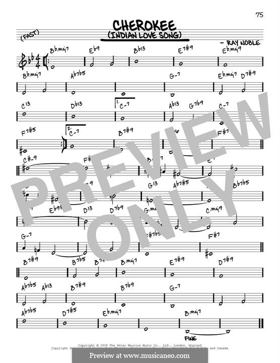Cherokee by R. Noble - sheet music on MusicaNeo