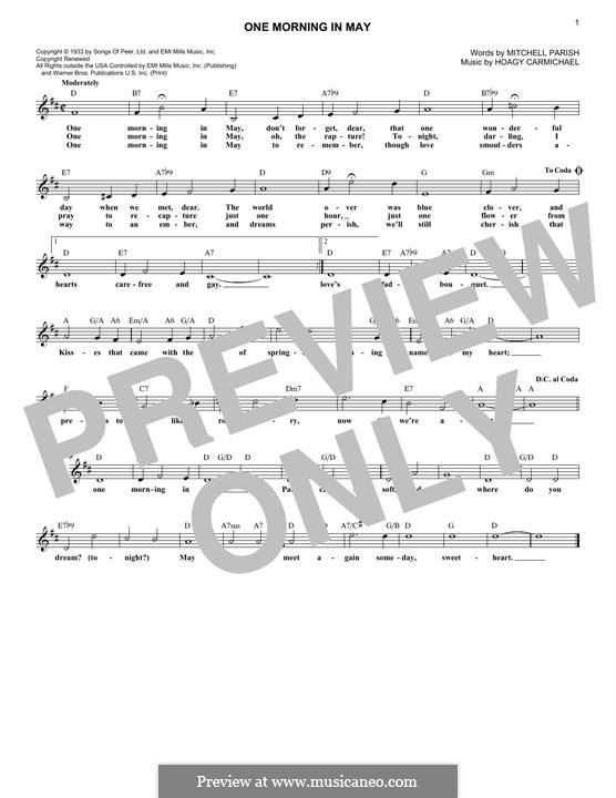 One Morning in May by H. Carmichael - sheet music on MusicaNeo
