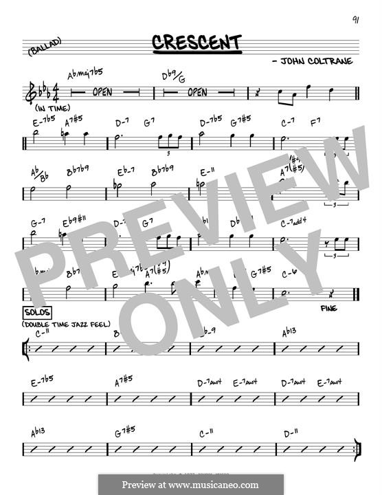 Crescent by J. Coltrane - sheet music on MusicaNeo