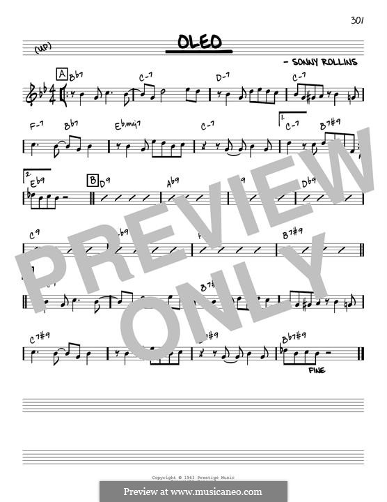 Oleo by J. Coltrane - sheet music on MusicaNeo