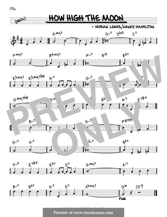 How High the Moon (Ella Fitzgerald) by M. Lewis - sheet music on MusicaNeo