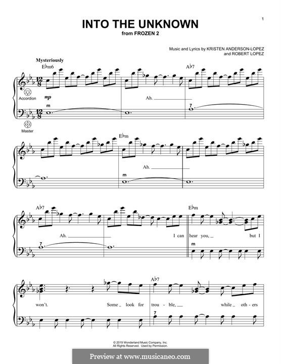 Into the Unknown (from Disney's Frozen 2) by R. Lopez, K. Anderson-Lopez on MusicaNeo