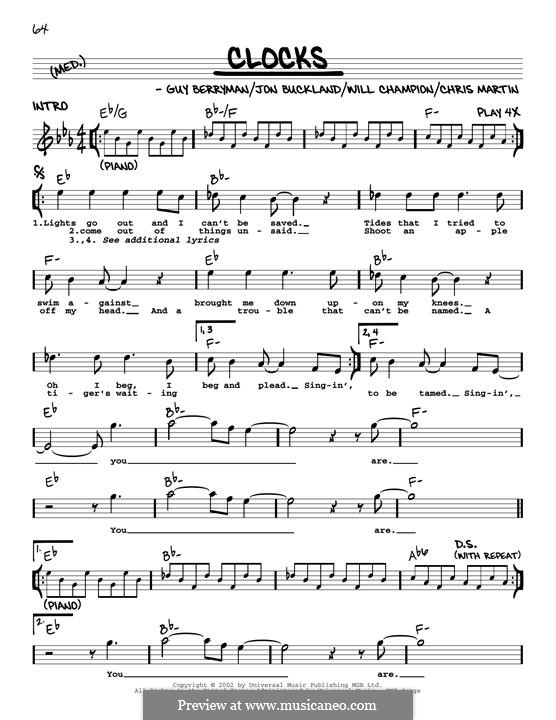 Vocal version (Clocks (Coldplay)) by C. Martin, G. Berryman, J ...