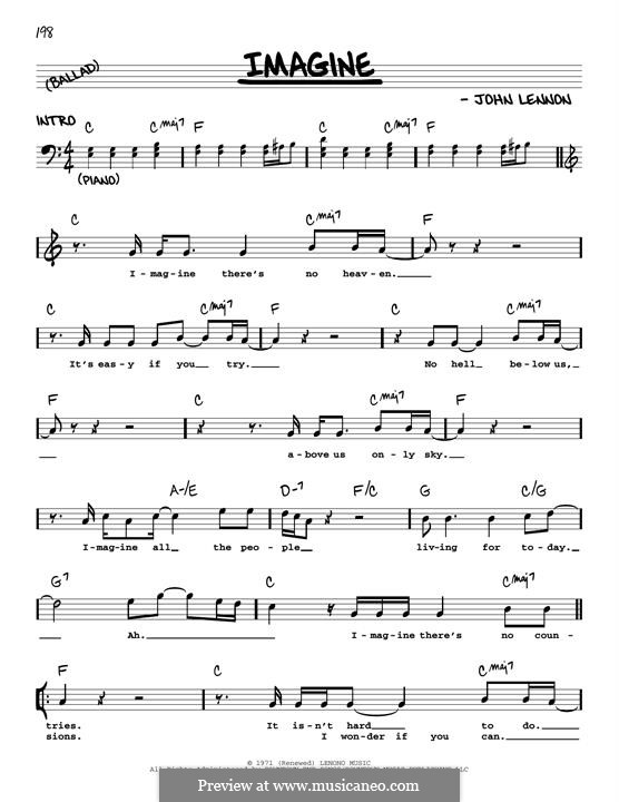 Vocal version (Imagine) by J. Lennon - sheet music on MusicaNeo