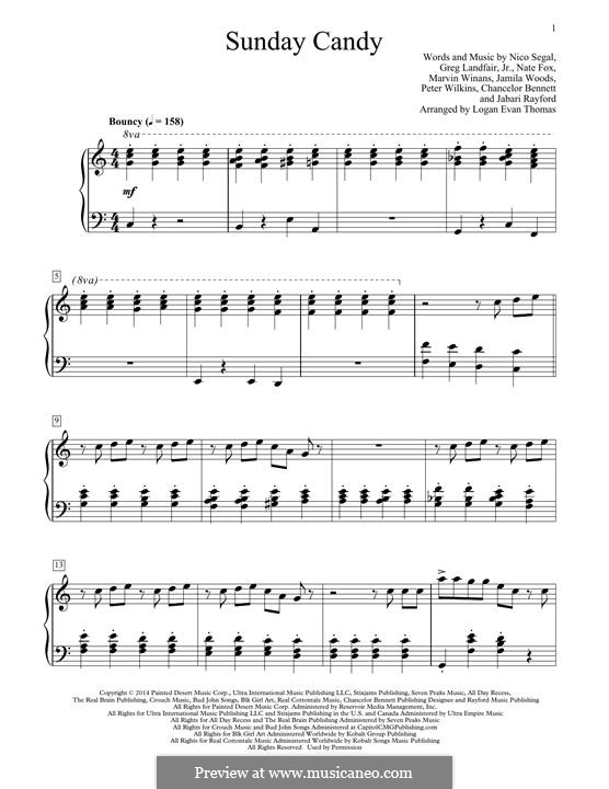 Sunday Candy (Chance The Rapper) by J. Rayford - sheet music on MusicaNeo