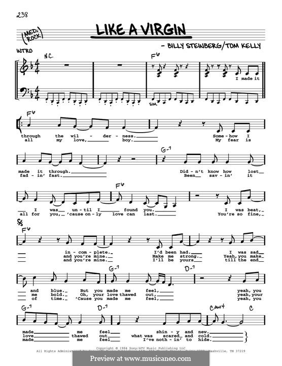 Like a Virgin (Madonna) by B. Steinberg, T. Kelly on MusicaNeo