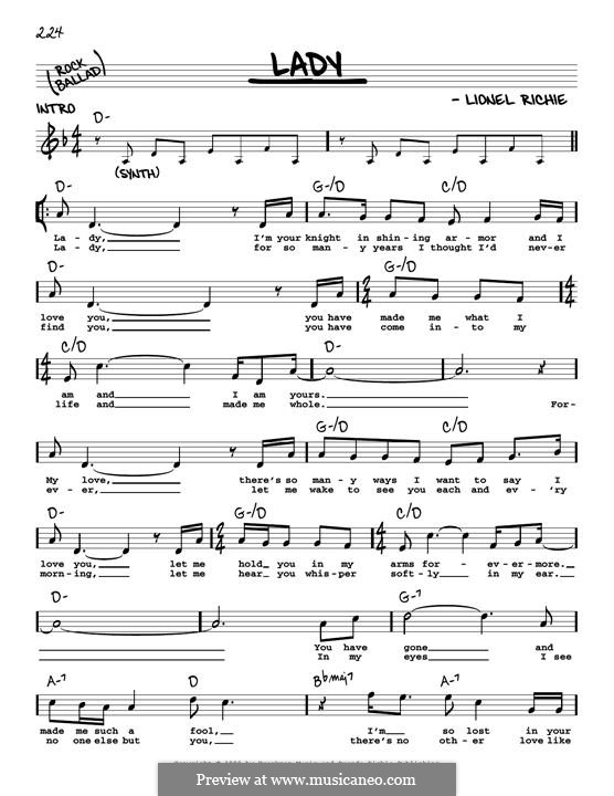 Lady by L. Richie - sheet music on MusicaNeo