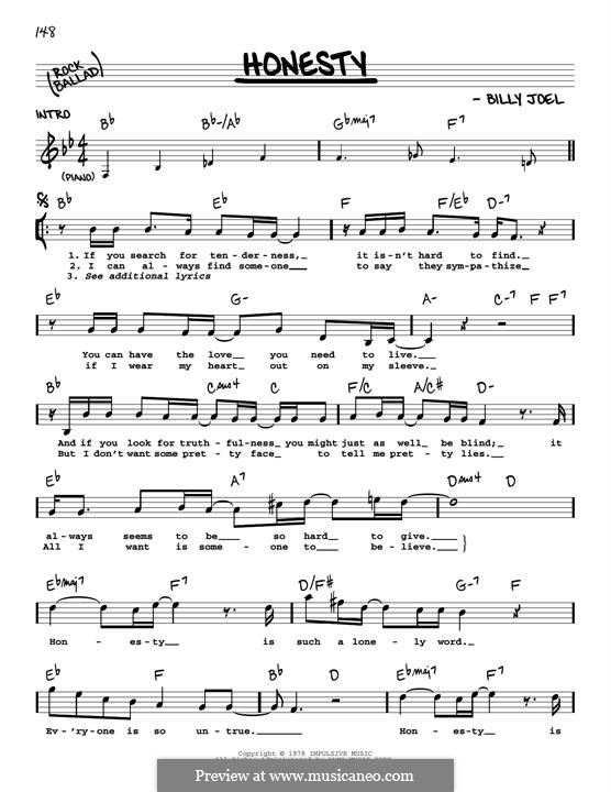 Honesty by B. Joel - sheet music on MusicaNeo
