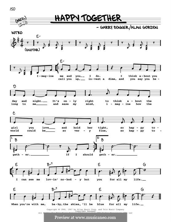 Happy Together (The Turtles) by A. Gordon, G. Bonner on MusicaNeo