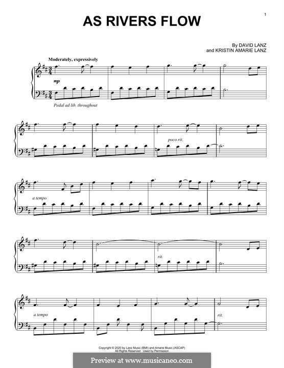 As Rivers Flow by D. Lanz - sheet music on MusicaNeo