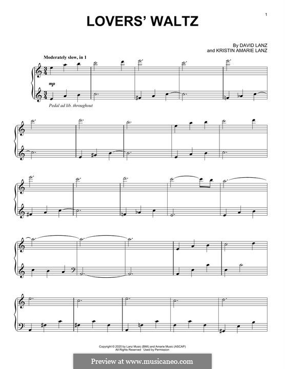 Lovers' Waltz by D. Lanz - sheet music on MusicaNeo