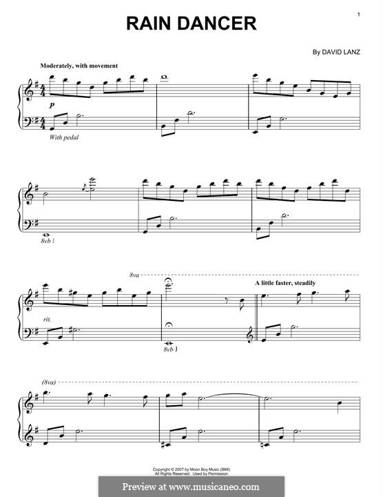 Rain Dancer by D. Lanz - sheet music on MusicaNeo
