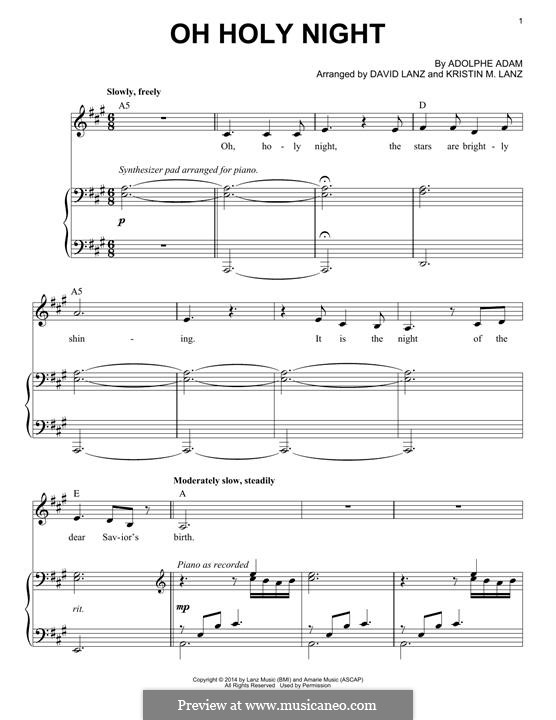 Oh Holy Night by K. Amarie - sheet music on MusicaNeo