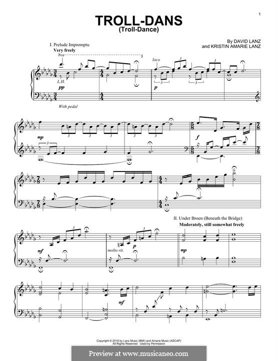 Troll-dans (Troll-dance) by D. Lanz - sheet music on MusicaNeo