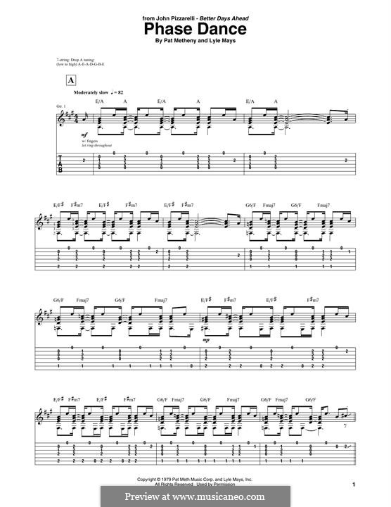 Phase Dance by P. Metheny - sheet music on MusicaNeo