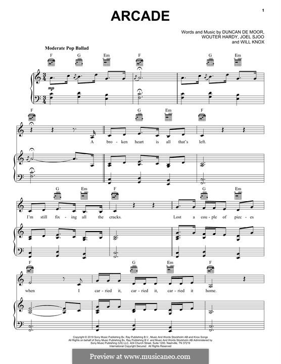 Arcade (Duncan Laurence) by W. Knox - sheet music on MusicaNeo