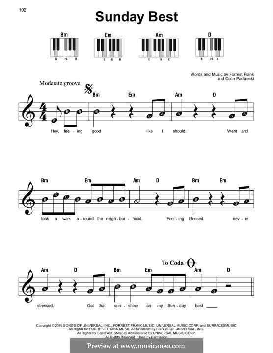 Sunday Best (Surfaces) by C. Padalecki, F. Frank - sheet music on MusicaNeo