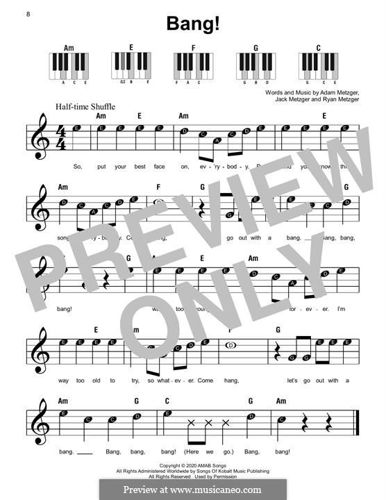 Bang! (AJR) by R. Metzger, A. Metzger, J. Metzger on MusicaNeo