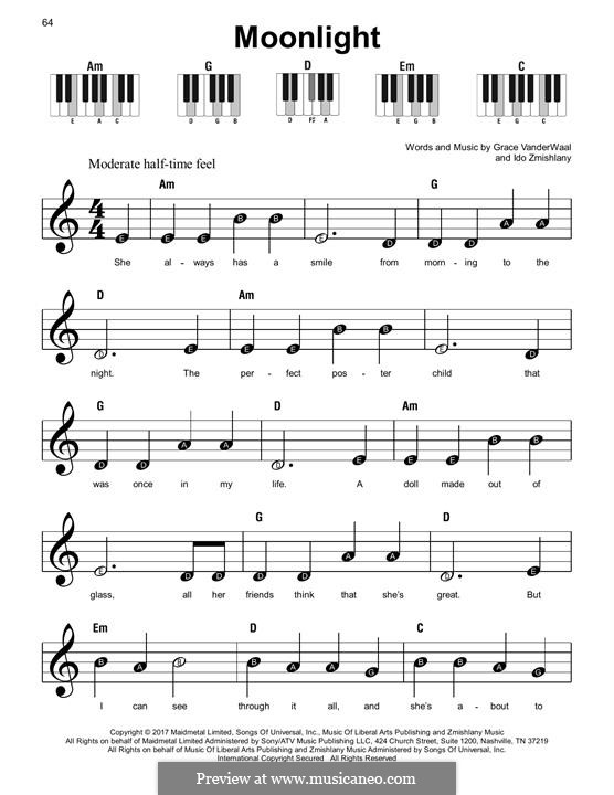 Moonlight by I. Zmishlany, G. VanderWaal - sheet music on MusicaNeo Moonlight by I. Zmishlany, G. VanderWaal - sheet music on MusicaNeo
