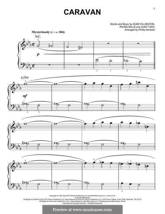 Caravan by I. Mills, D. Ellington, J. Tizol - sheet music on MusicaNeo