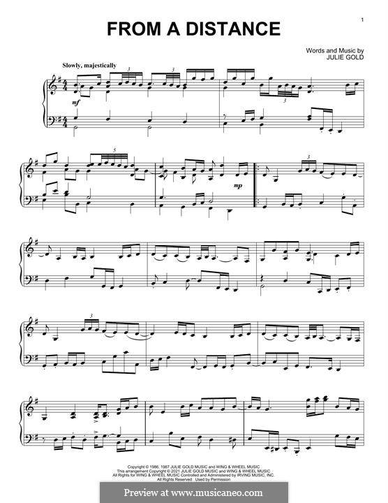 From a Distance by J. Gold - sheet music on MusicaNeo