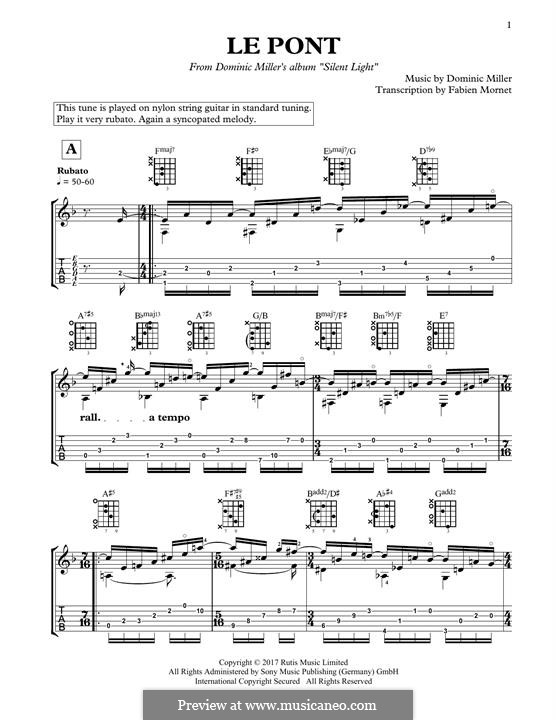 Le pont by D. Miller - sheet music on MusicaNeo