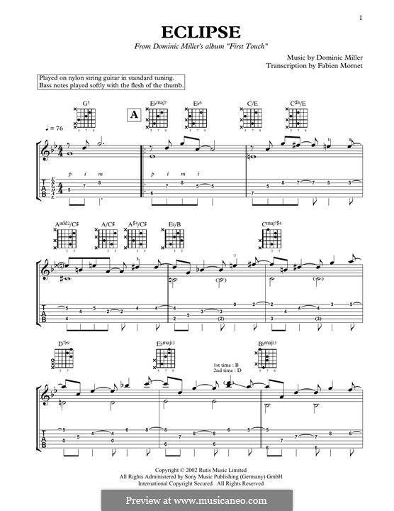 Eclipse by D. Miller - sheet music on MusicaNeo