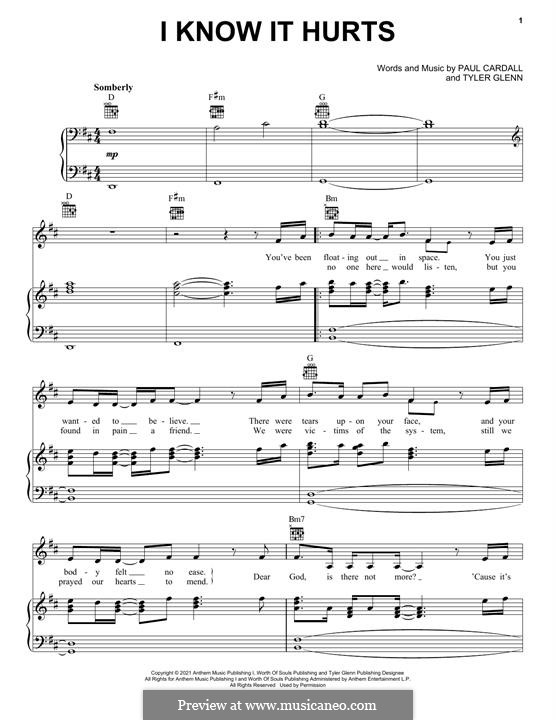 I Know It Hurts by P. Cardall - sheet music on MusicaNeo
