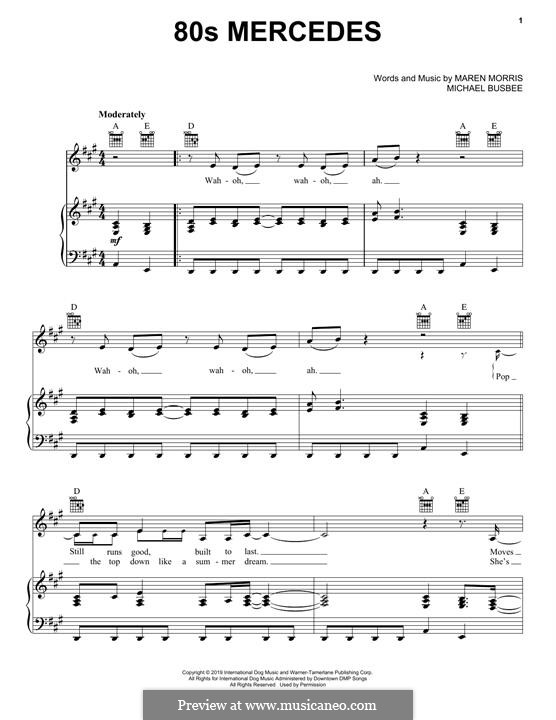 80s Mercedes (Maren Morris) by Busbee - sheet music on MusicaNeo
