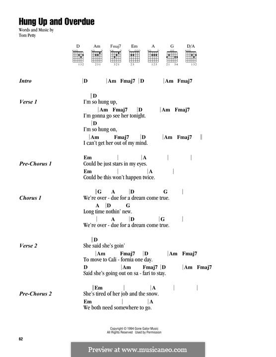 Hung Up And Overdue by T. Petty - sheet music on MusicaNeo