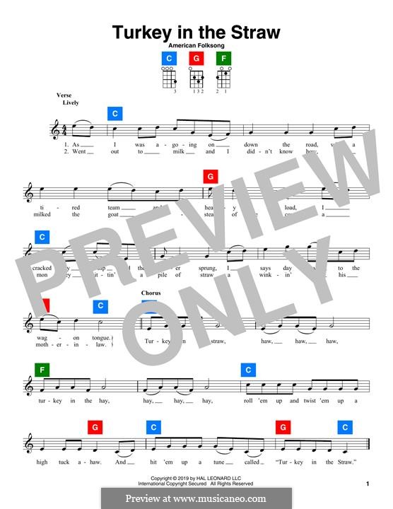 Turkey in the Straw by folklore - sheet music on MusicaNeo