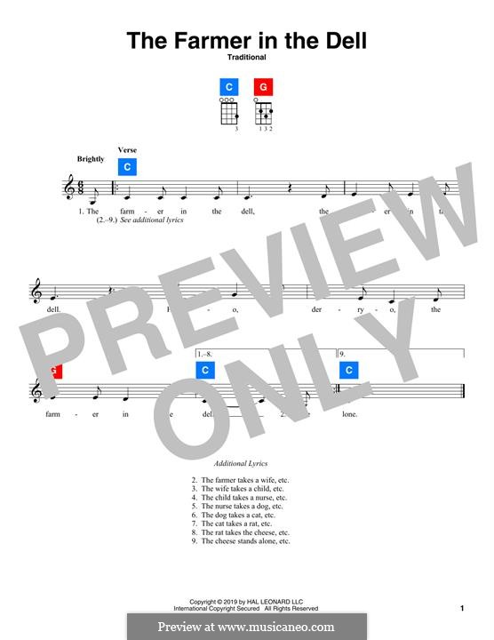 The Farmer in the Dell by folklore - sheet music on MusicaNeo