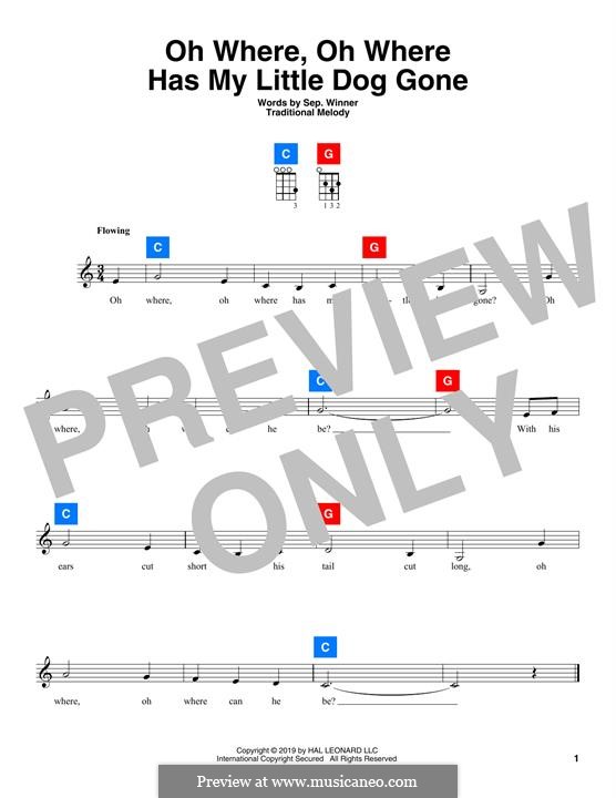 Oh Where, Oh Where Has My Little Dog Gone by folklore on MusicaNeo