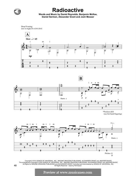 Radioactive Imagine Dragons Piano Sheet Music