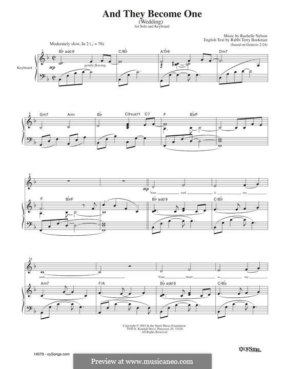 And They Become One by R. Nelson - sheet music on MusicaNeo