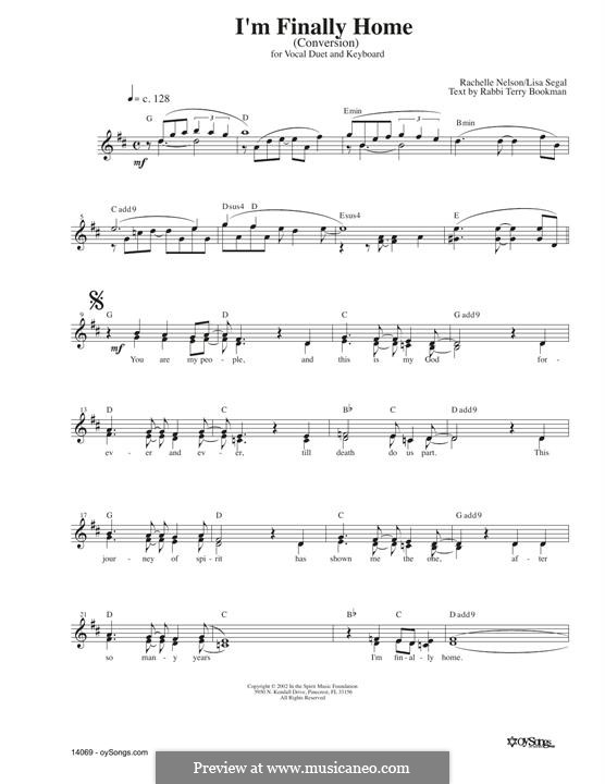 I'm Finally Home by R. Nelson - sheet music on MusicaNeo