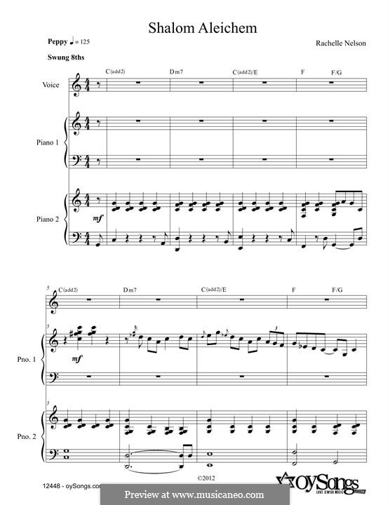 Shalom Aleichem by R. Nelson - sheet music on MusicaNeo