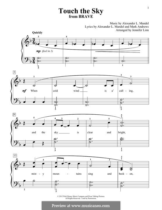 Touch The Sky (from Brave) by A.L. Mandel - sheet music on MusicaNeo