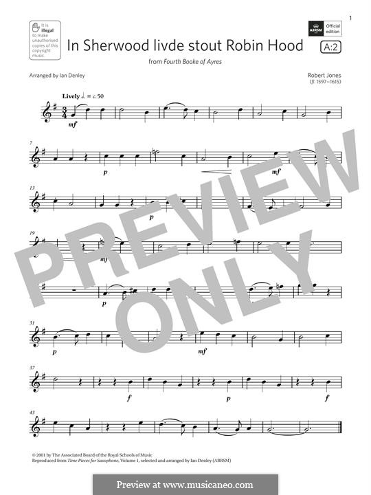 In Sherwood livde stout Robin Hood by R. Jones - sheet music on MusicaNeo