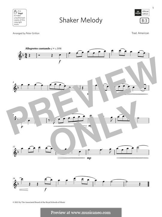 Shaker Melody by folklore - sheet music on MusicaNeo