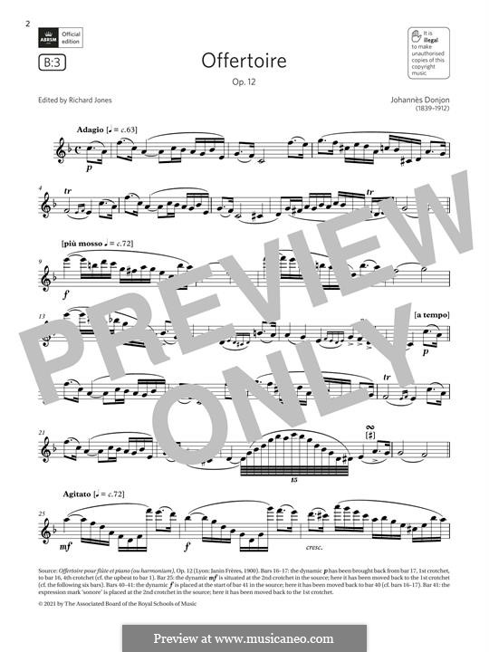 Offertory for Flute and Piano, Op.12 by J. Donjon on MusicaNeo