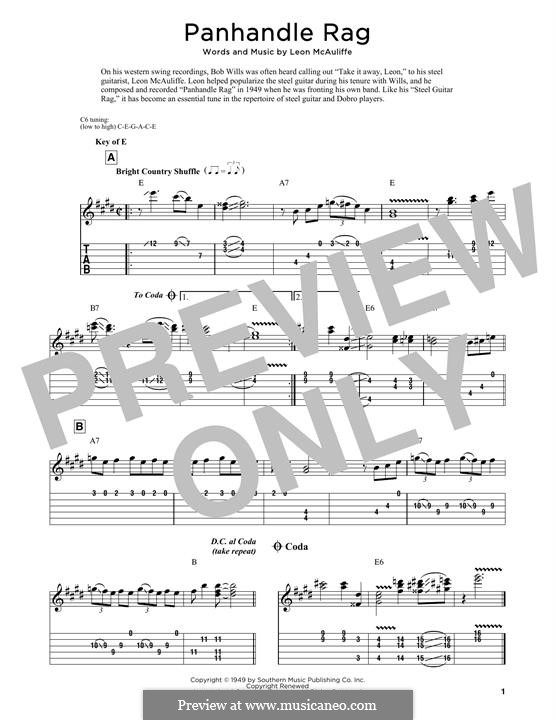 Panhandle Rag by L. McAuliffe - sheet music on MusicaNeo