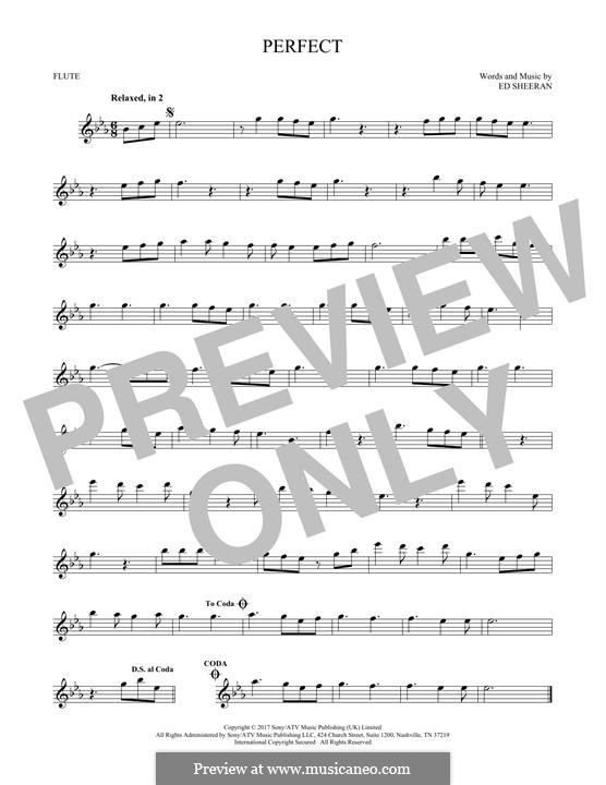 One instrument version (Perfect) by E. Sheeran - sheet music on MusicaNeo