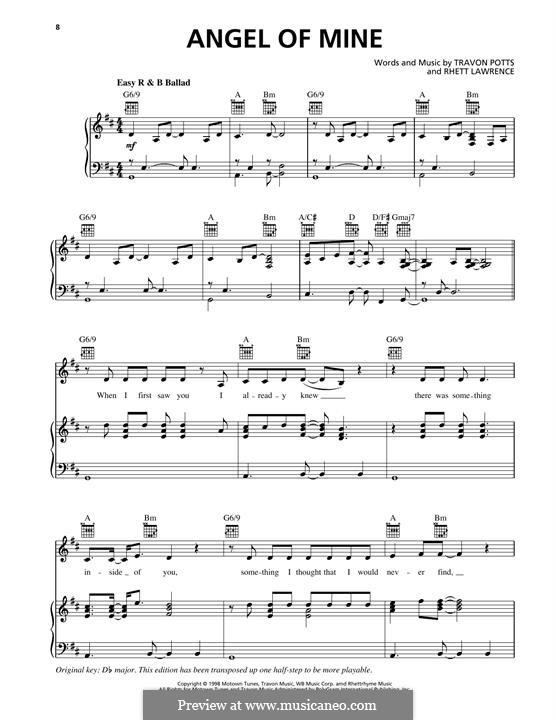 Angel Of Mine (Monica) by R. Lawrence - sheet music on MusicaNeo