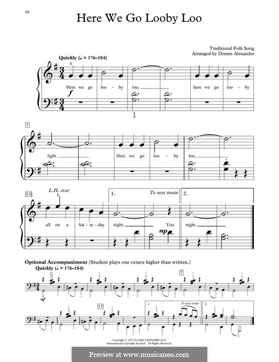 Here We Go Looby Loo by folklore - sheet music on MusicaNeo